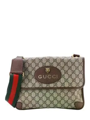 Gucci Neo Vintage Flap Messenger Gg Coated Canvas Medium Crossbody Bag - Brown
