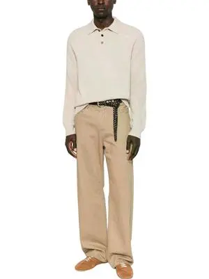 Eric Bompard Raglan-sleeve Cashmere-blend Polo Shirt - Neutrals