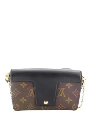 LOUIS VUITTON Monogram Canvas And Leather Padlock Strap Crossbody Bag - Black