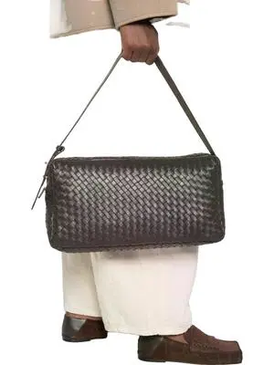 ELLEME Large Trousse Leather Shoulder Bag - Brown