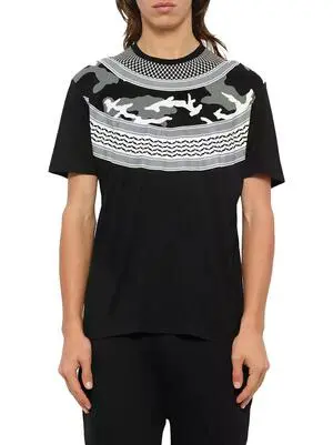 Neil Barrett Camouflage-print Graphic-print T-shirt - Black