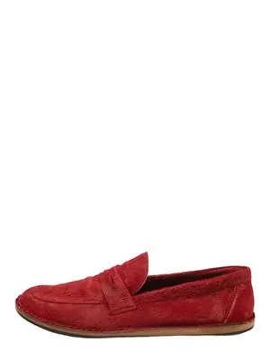 THE ROW The Row Calf Hair Penny Strap Loafers Red