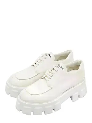 Prada Monolith Lace-up Shoes - White