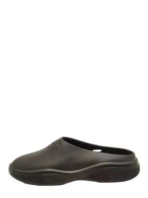 Prada Prada Rubber Triangle Logo Slides Black