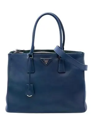 PRADA Prada Soft Calf Galleria Double Zip Tote Satchel