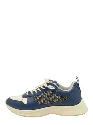 Dior B25 Runner Sneakers With Navy Oblique Jacquard Panels - Blue