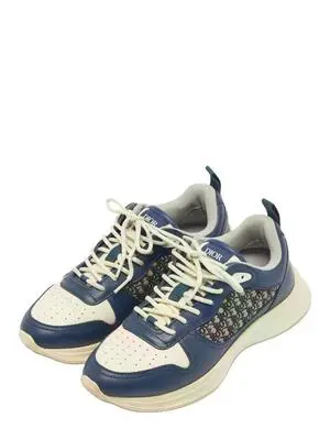Dior B25 Runner Sneakers With Navy Oblique Jacquard Panels - Blue