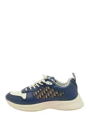 Dior B25 Runner Sneakers With Navy Oblique Jacquard Panels - Blue