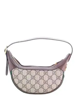 Gucci Ophidia Half Moon Bag Gg Coated Canvas Mini Hobo Bag - Brown