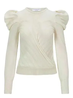 VIOLANTE NESSI Violante Nessi Ribbed Puffed-Sleeve Sweater White