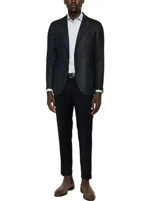 Tagliatore Houndstooth Single-breasted Blazer - Blue