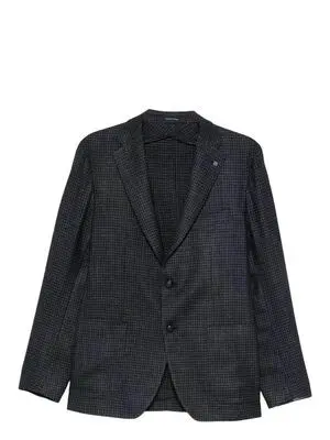 Tagliatore Houndstooth Single-breasted Blazer - Blue