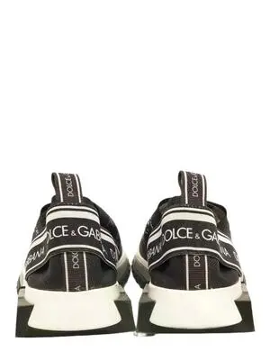 Dolce & Gabbana Sorrento Logo Print Slip-on Sneakers - Black
