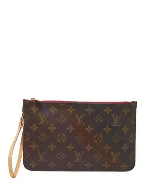 LOUIS VUITTON Monogram Canvas Clutch Bag - Brown