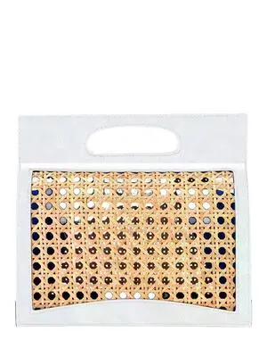 Tyler Ellis Stella Wicker Tote Bag - White