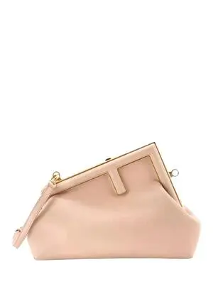 Fendi First Bag Leather Small Clutch Bag - Neutrals