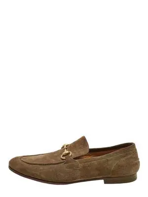 Gucci Jordaan Horsebit Suede Loafers - Green