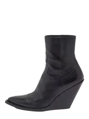 Celine Western-style Panelled Ankle Boots - Black