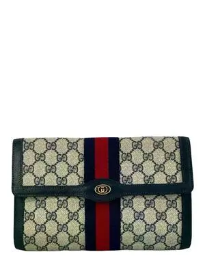 Gucci Gg Supreme Web Clutch Bag - Grey