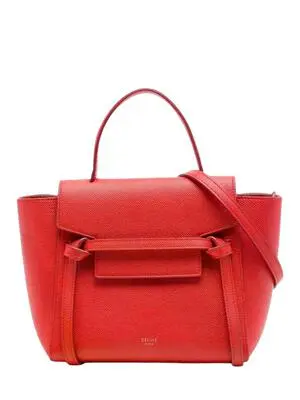 Celine 2018 Nano Grained Calfskin Belt Bag Satchel - Red