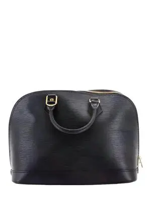 LOUIS VUITTON Vintage Alma Handbag Epi Leather Pm Satchel - Black