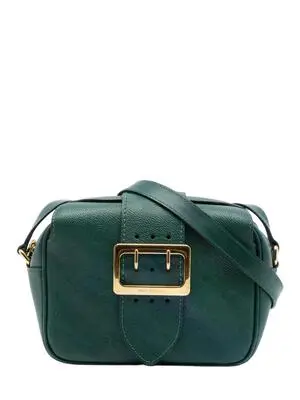 Burberry Small Soft Grained Calfskin Buckle Crossbody Bag - Green