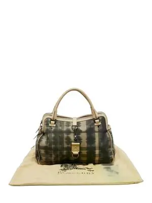 Burberry Smoked Check Double-zip Satchel Bag - Grey