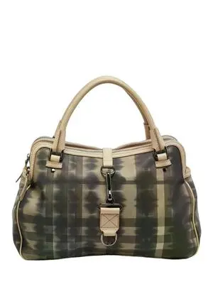 Burberry Burberry Smoked Check Double-Zip Satchel Bag Grey