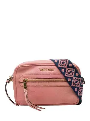 Miu Miu Goatskin Madras Camera Bag - Pink