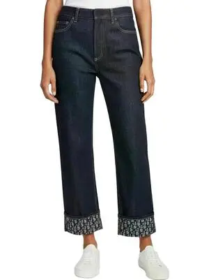 DIOR Christian Dior Oblique Turn-Up Hem Jeans