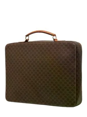 Celine 1996 Macadam Coated Canvas Briefcase Business Bag - Brown