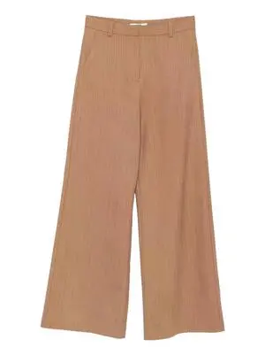 Maje Belt-loop Pinstriped Trousers - Neutrals