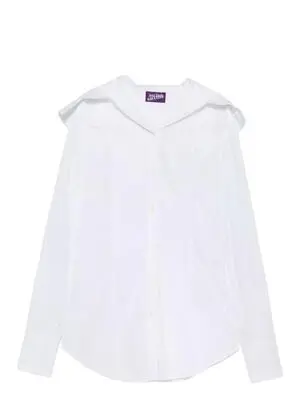 JEAN PAUL GAULTIER Cotton Hooded Button-up Shirt - White