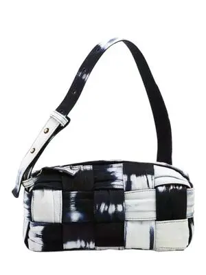 Bottega Veneta Denim Intrecciato Tie Dye Brick Cassette Shoulder Bag - White