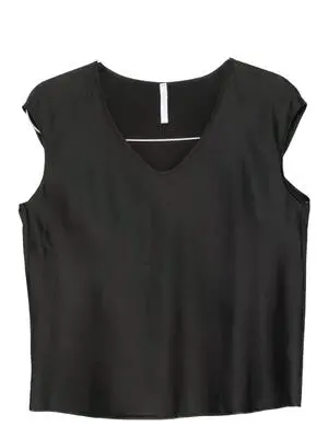 Imperial IMPERIAL V-Neck Sleeveless Blouse Black