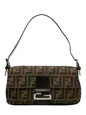 Fendi Zucca Canvas Baguette Shoulder Bag - Brown