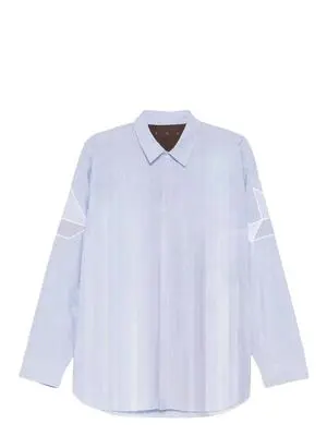 CROQUIS Sailboat-appliqué Striped Shirt - Blue