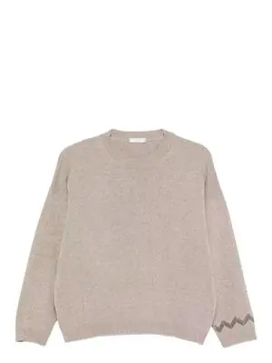 PANICALE Bead-embellished Drop Shoulder Sweater - Neutrals