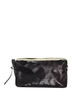 JACK GOMME Jack Gomme Black Linen Zip-Top Toilet Bag