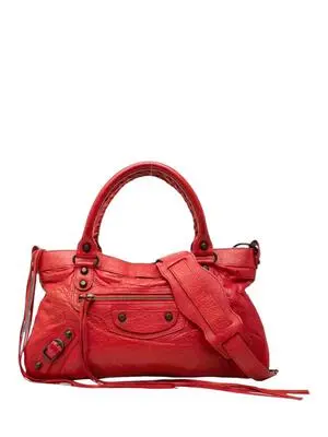 Balenciaga Balenciaga Lambskin Motocross Classic First Satchel Red