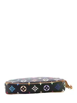 LOUIS VUITTON Pochette Accessoires Monogram Multicolor Clutch Bag - Black