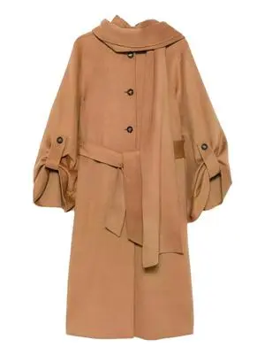 Zimmermann Belted Coat With Scarf Detail - Neutrals