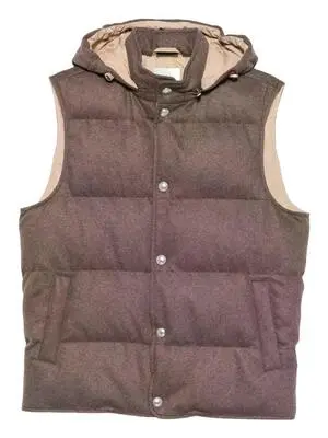 Eleventy Quilted Down Vest - Brown