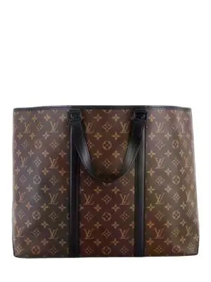 LOUIS VUITTON Weekend Macassar Monogram Canvas Gm Tote Bag - Black