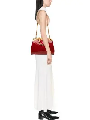 LOUIS VUITTON Monogram Vernis Brea Mm Satchel - Red