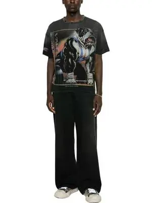 VALE FOREVER Graphic-print Distressed T-shirt - Black