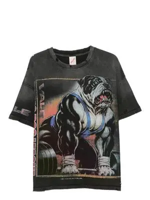 VALE FOREVER Graphic-print Distressed T-shirt - Black
