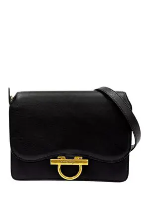 FERRAGAMO Leather Joanne Cross Body Bag - Black