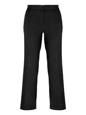 True Royal Belt-loop Pressed-crease Trousers - Black
