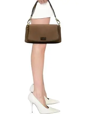 Gucci Canvas Web Shoulder Bag - Brown